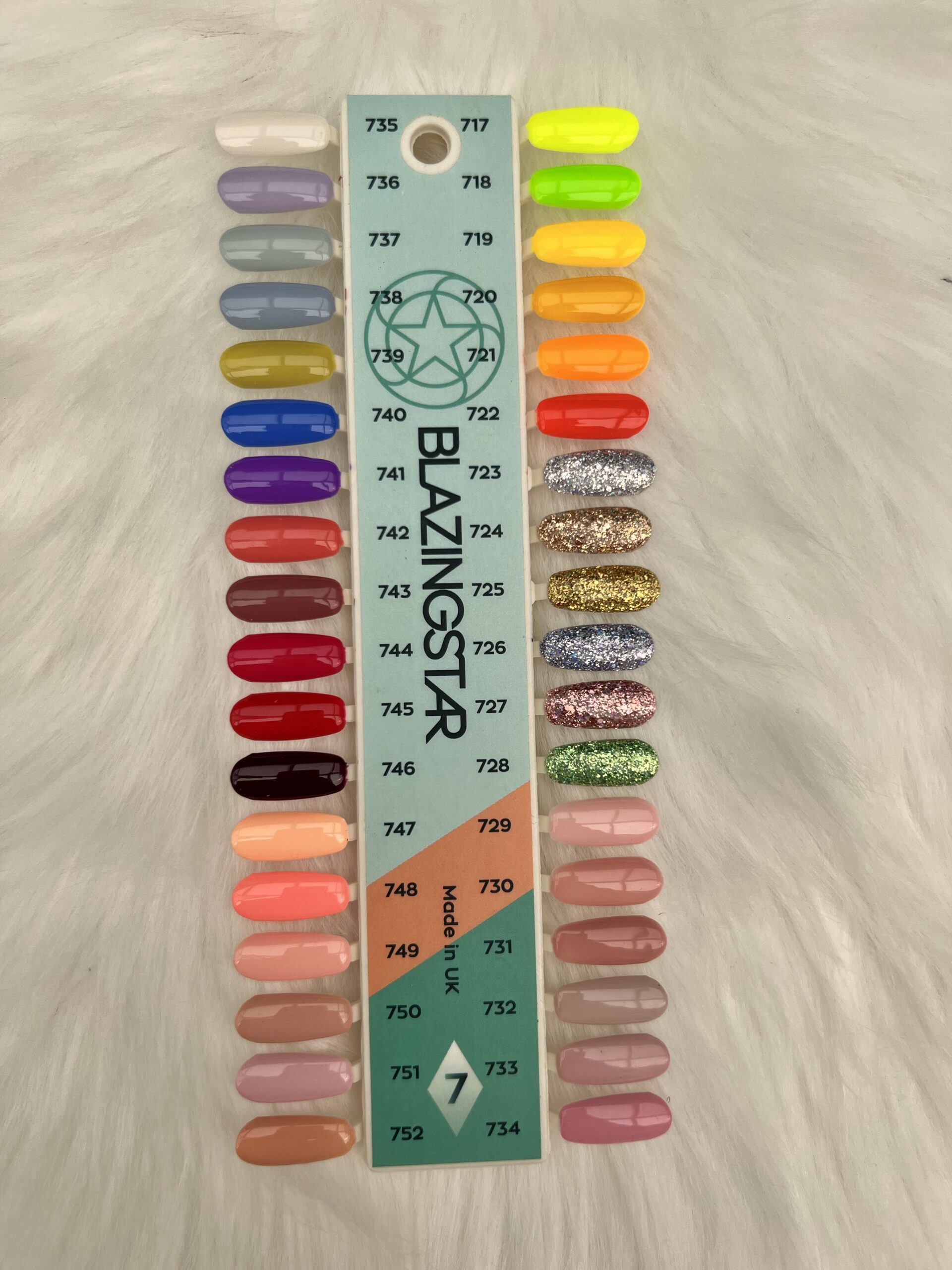 Complete blazing star gel chart 7 of 36 colour 15ml - HCJ Nails Supply