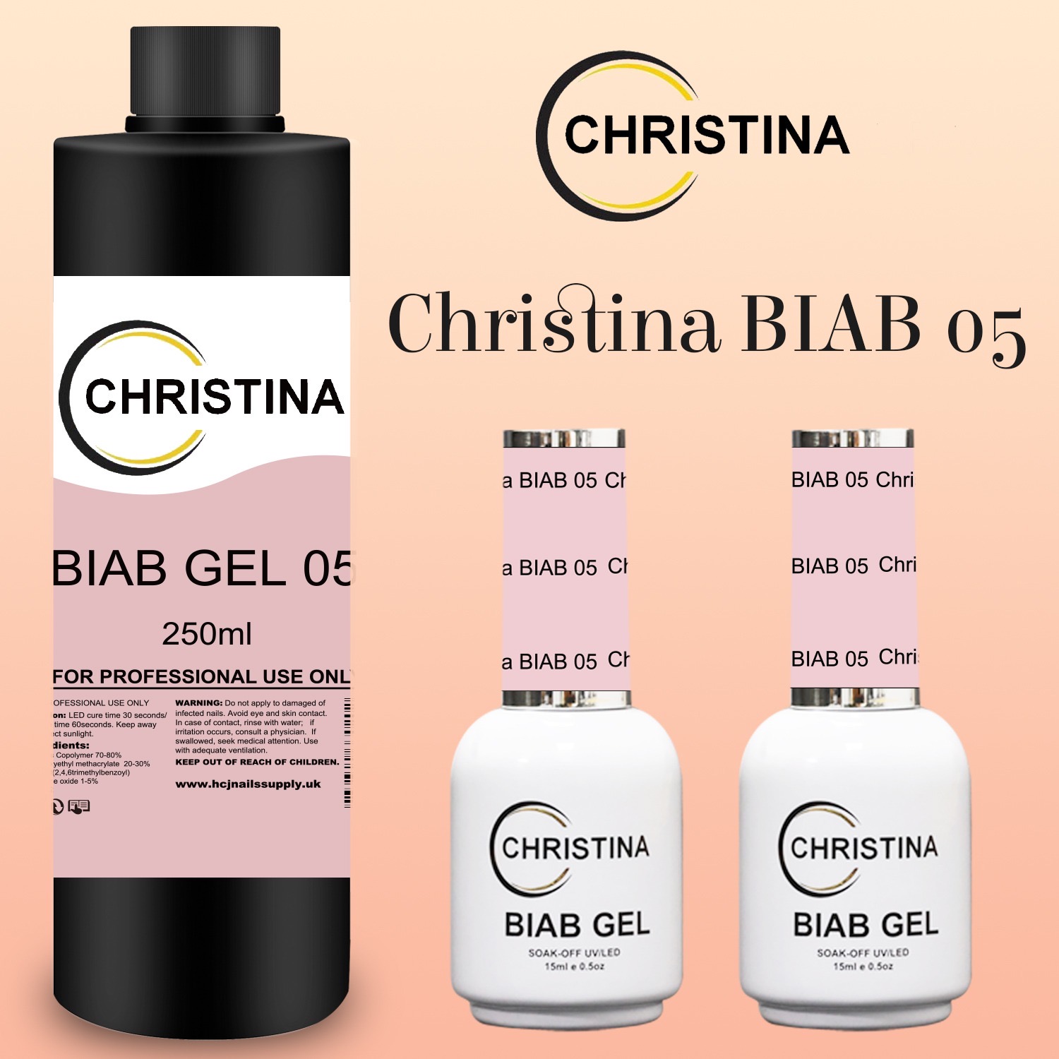 Biab Gel -05 Bottle 250ml - HCJ Nails Supply